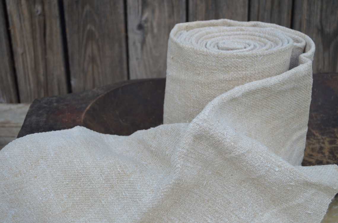 Vintage Upholstery Hand Loomed Linen by the ROLL Heavy Hemp | Etsy