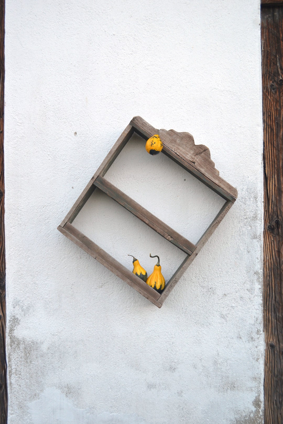 Wooden Spice Rack, Primitive Kitchen Holder, Small Shelf Wall Hanging ...