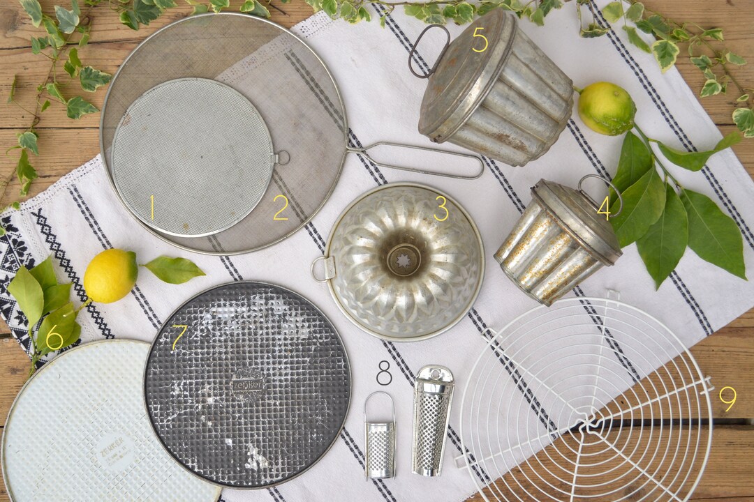 Vintage Kitchen Photo Props: Splatter Screens, Molds, Grater, Rack - Etsy