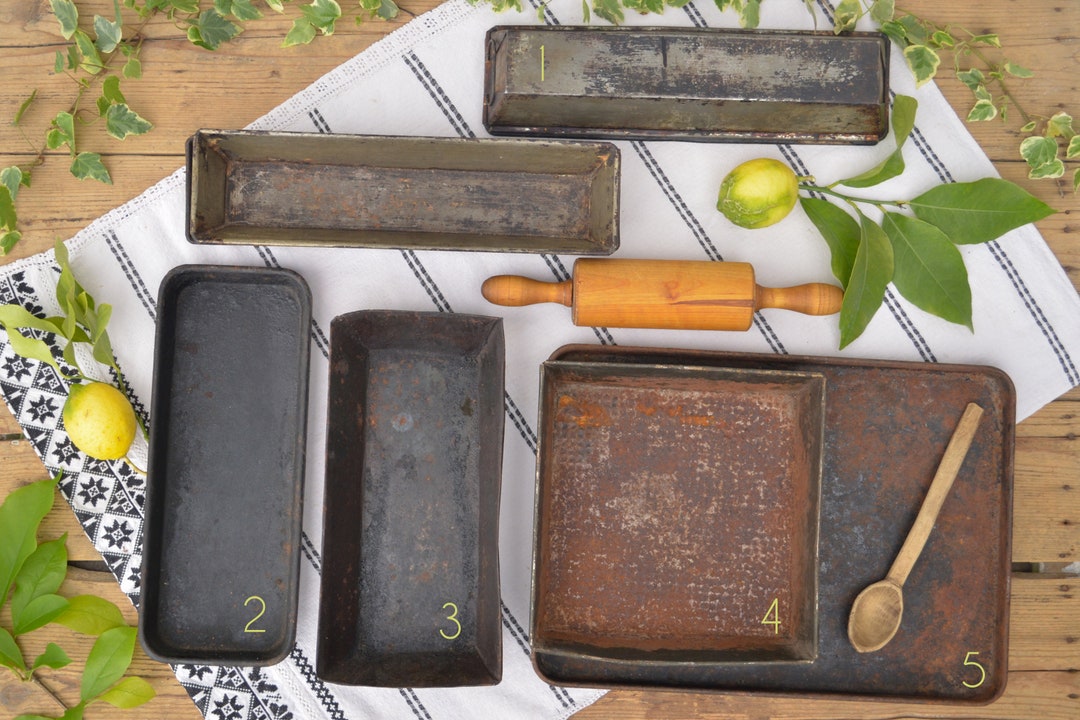 Vintage Baking Trays and Loaf Pans, Baking Sheet Photo Props - Etsy