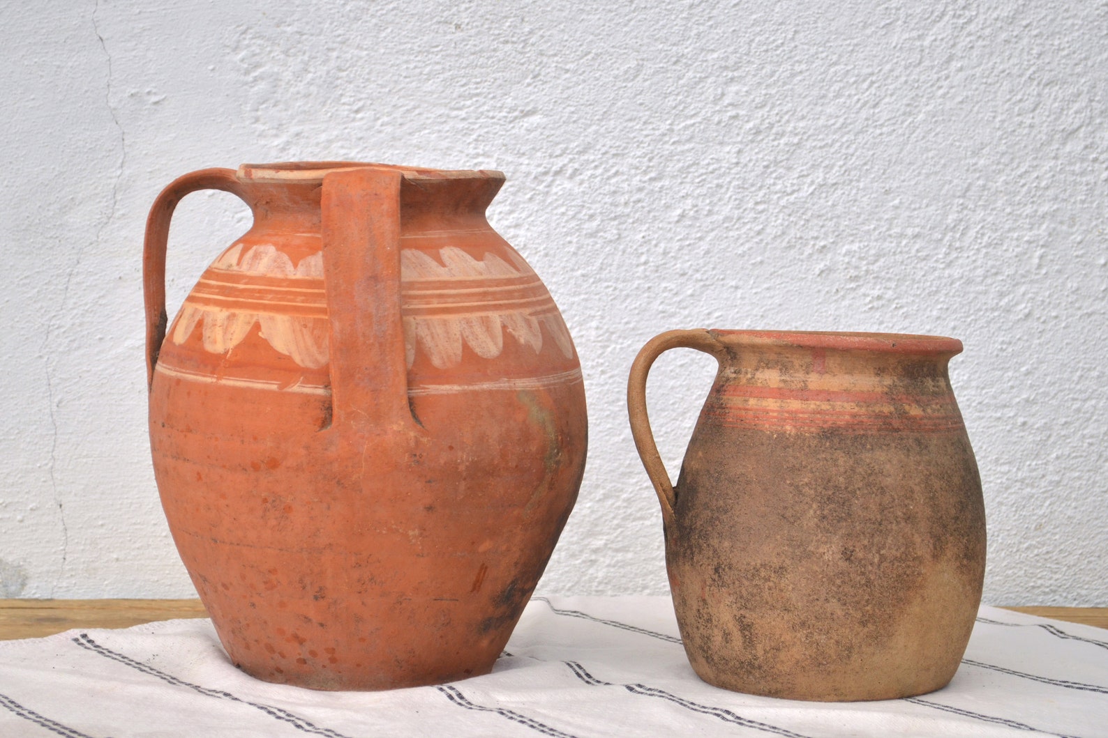 Primitive Jugs Rustic Clay Pitcher Old Water Vessel | Etsy