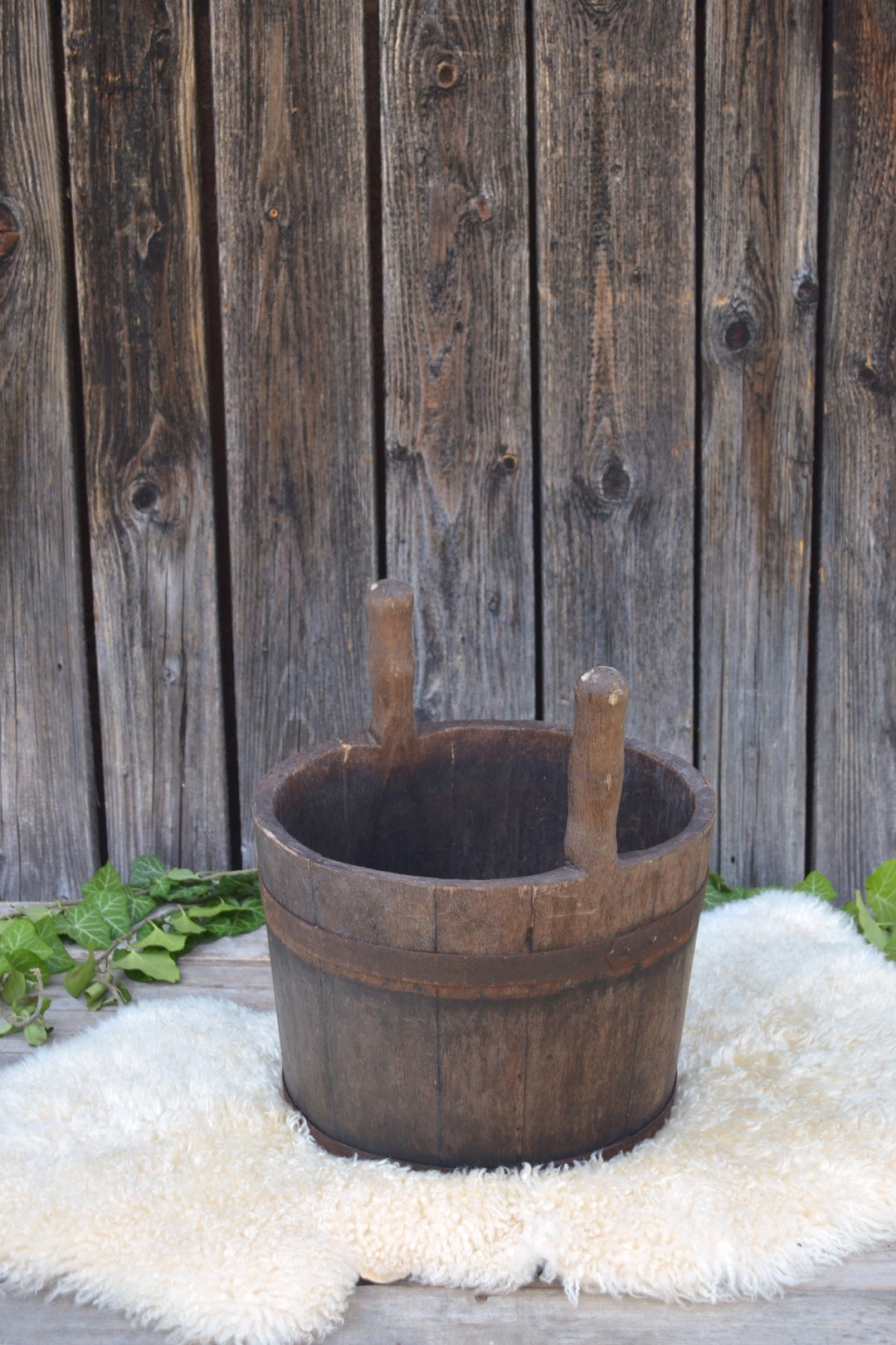 Primitive Wooden Barrel With Handle, Antique Small Wooden Keg, - Etsy