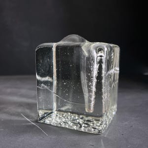 Vintage Ice Cube Glass Vase, Ice Block Vase, Glass Block Bud Vase - Etsy