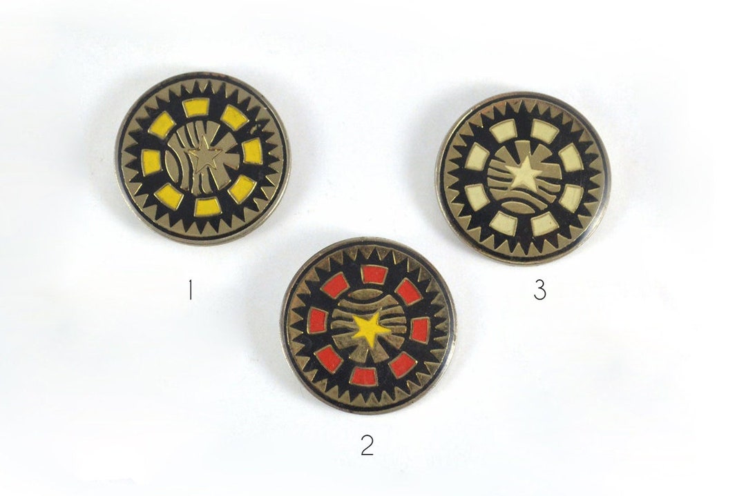 Vintage Round Shield Pins - Etsy
