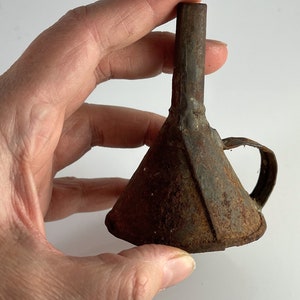 Vintage Rusty Funnel, Repurposed Candle Holder,rustic Food Photo Prop ...
