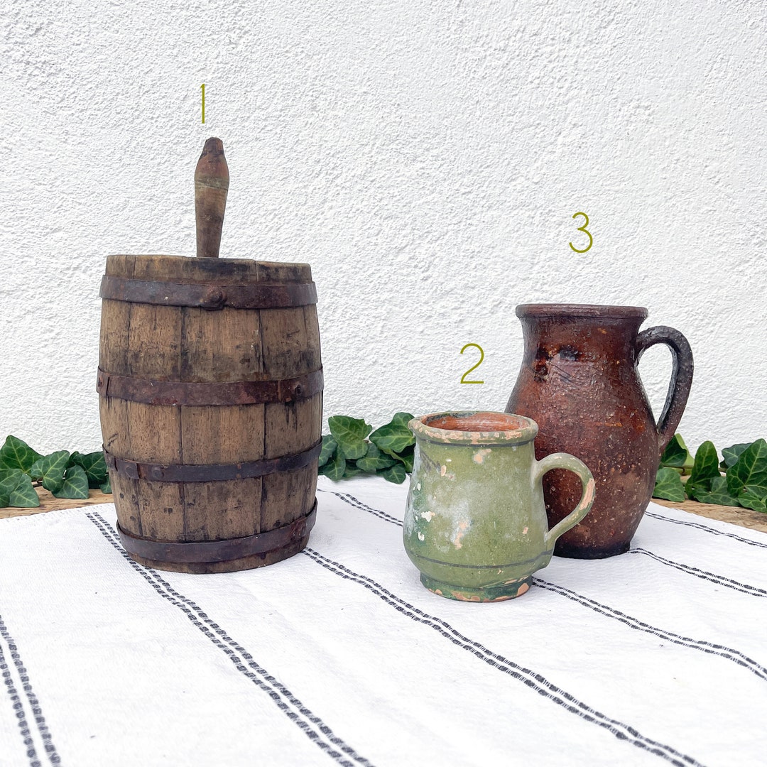 Antique Small Wooden Barrel, Primitive Wine Barrel, Small Primitive ...