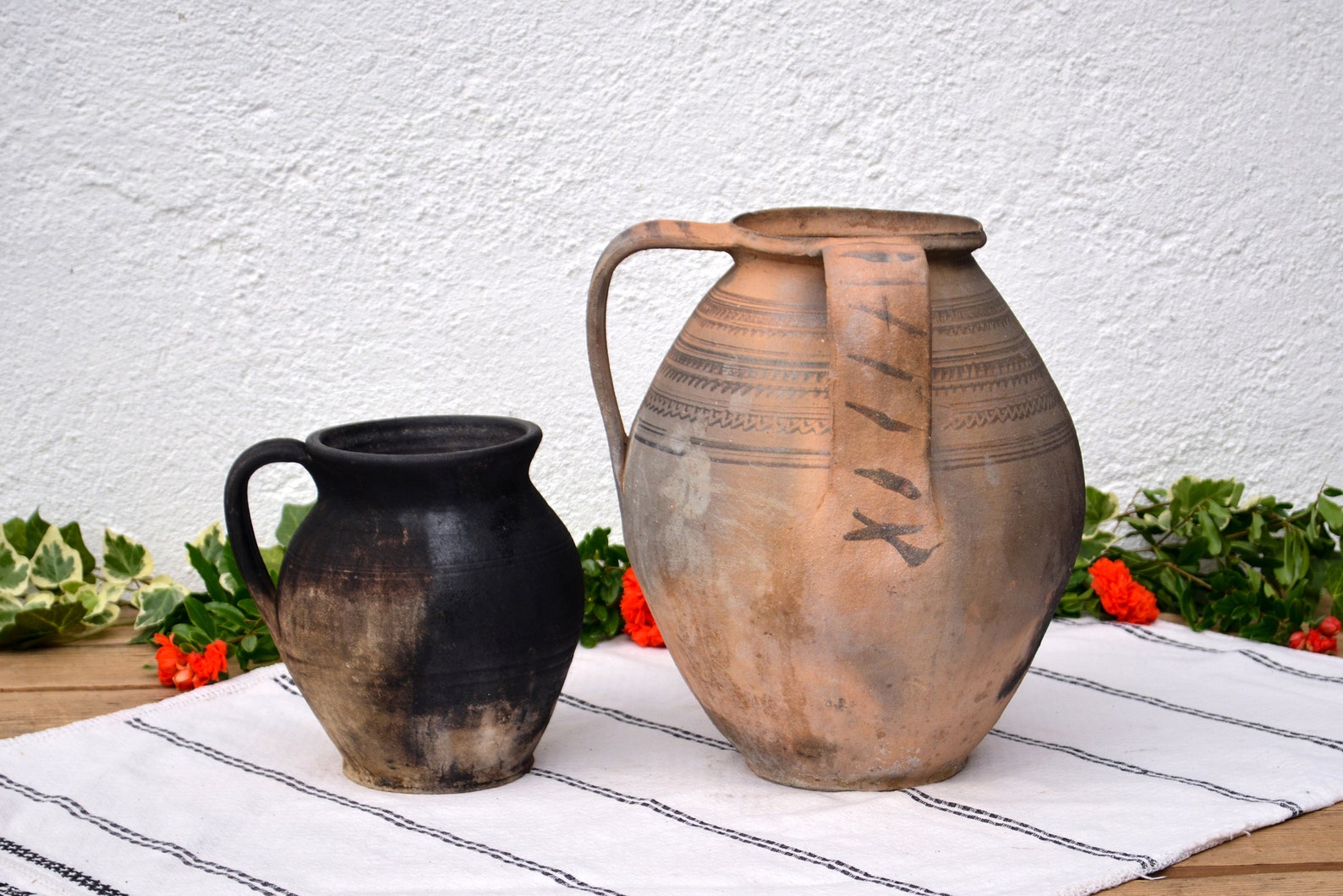 Primitive Rustic Burned Clay Pitcher Jugs Old Cooking Vessels - Etsy