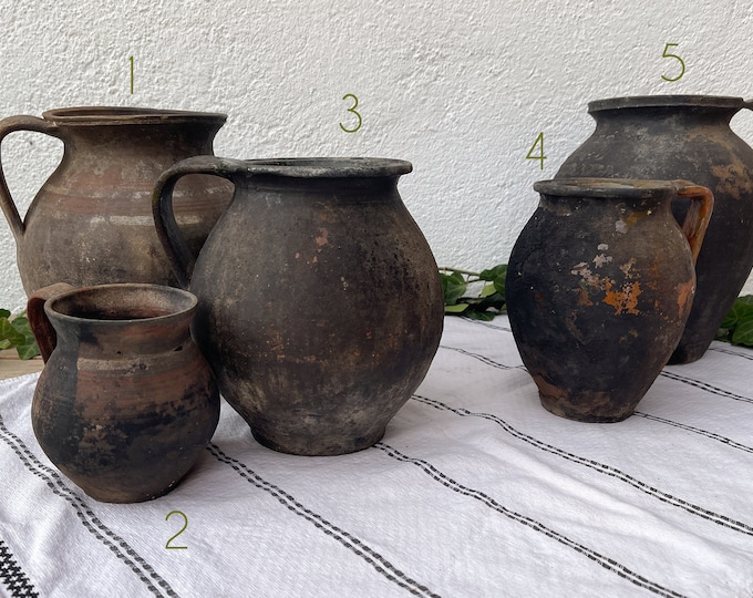 Primitive Burned Clay Jug, Cooking Pitcher - Etsy