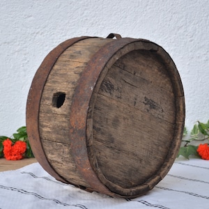 Primitive Wooden Water Barrel, Small Old Portable Water Tank - Etsy