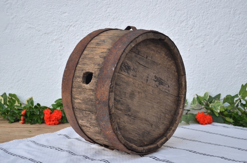 Primitive Wooden Water Barrel Small Old Portable Water Tank - Etsy