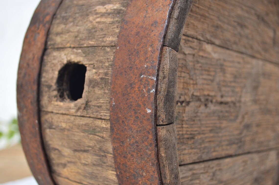 Primitive Wooden Water Barrel Small Old Portable Water Tank - Etsy