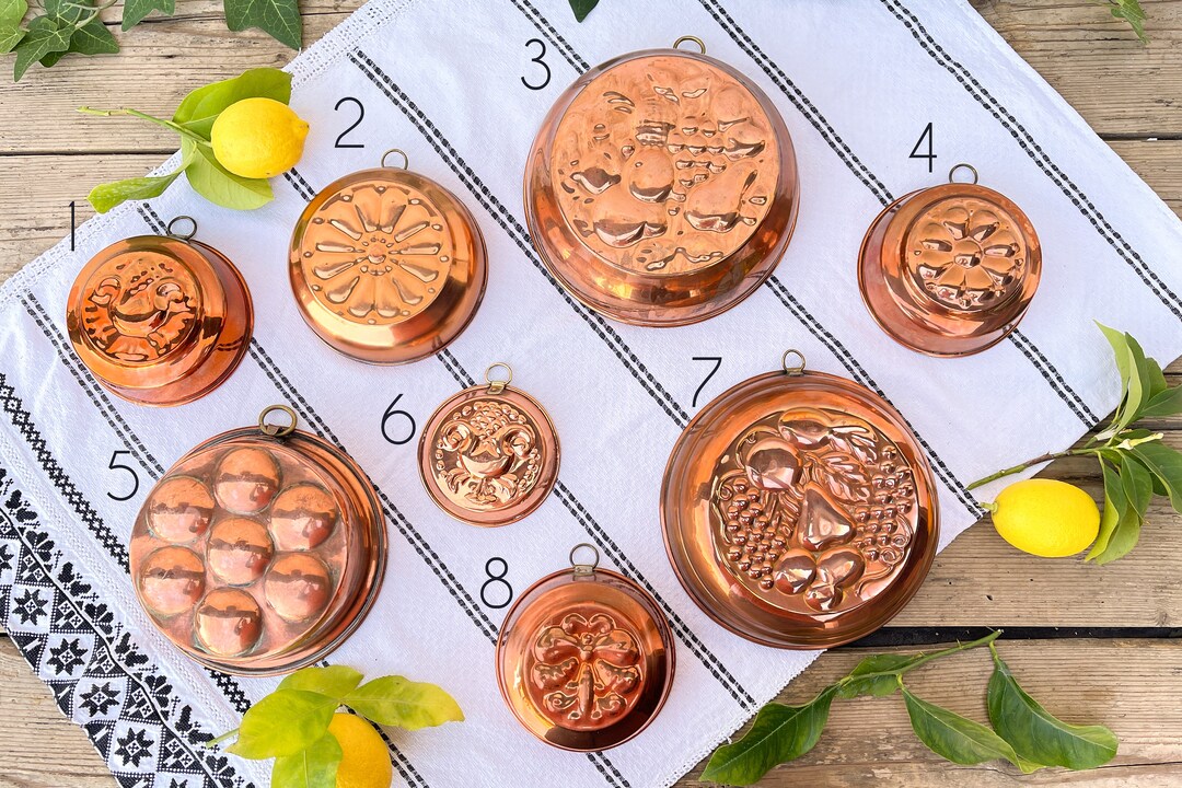 Vintage Copper Pudding Molds, Jelly Moulds, Baking Molds - Etsy