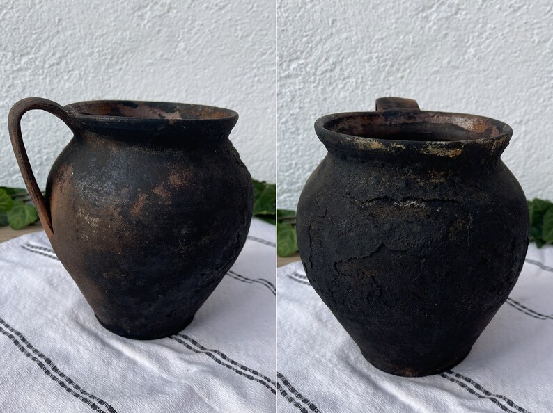 Primitive Rustic Burned Clay Pitcher Jugs Old Cooking Vessels - Etsy