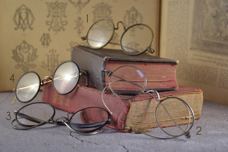Antique Spectacles Windsor Style Round Eyeglasses John - Etsy