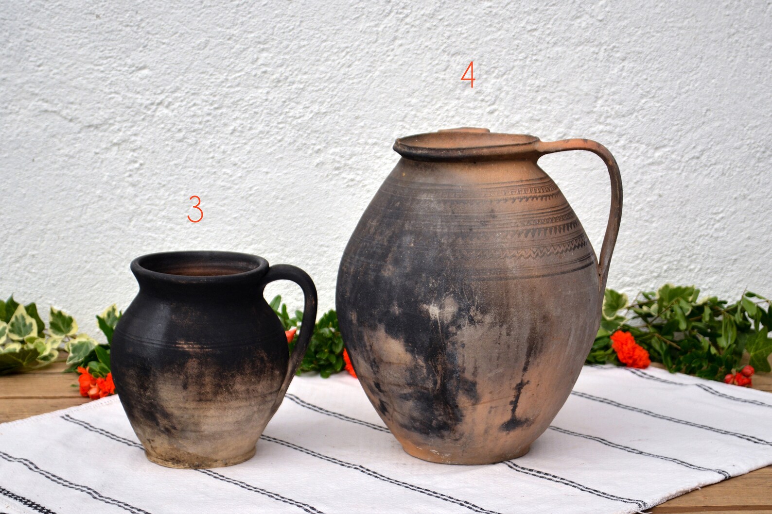Primitive Rustic Burned Clay Pitcher Jugs Old Cooking Vessels - Etsy