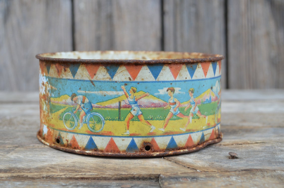 Vintage Toy Drum With Communist Lithography Print - Etsy