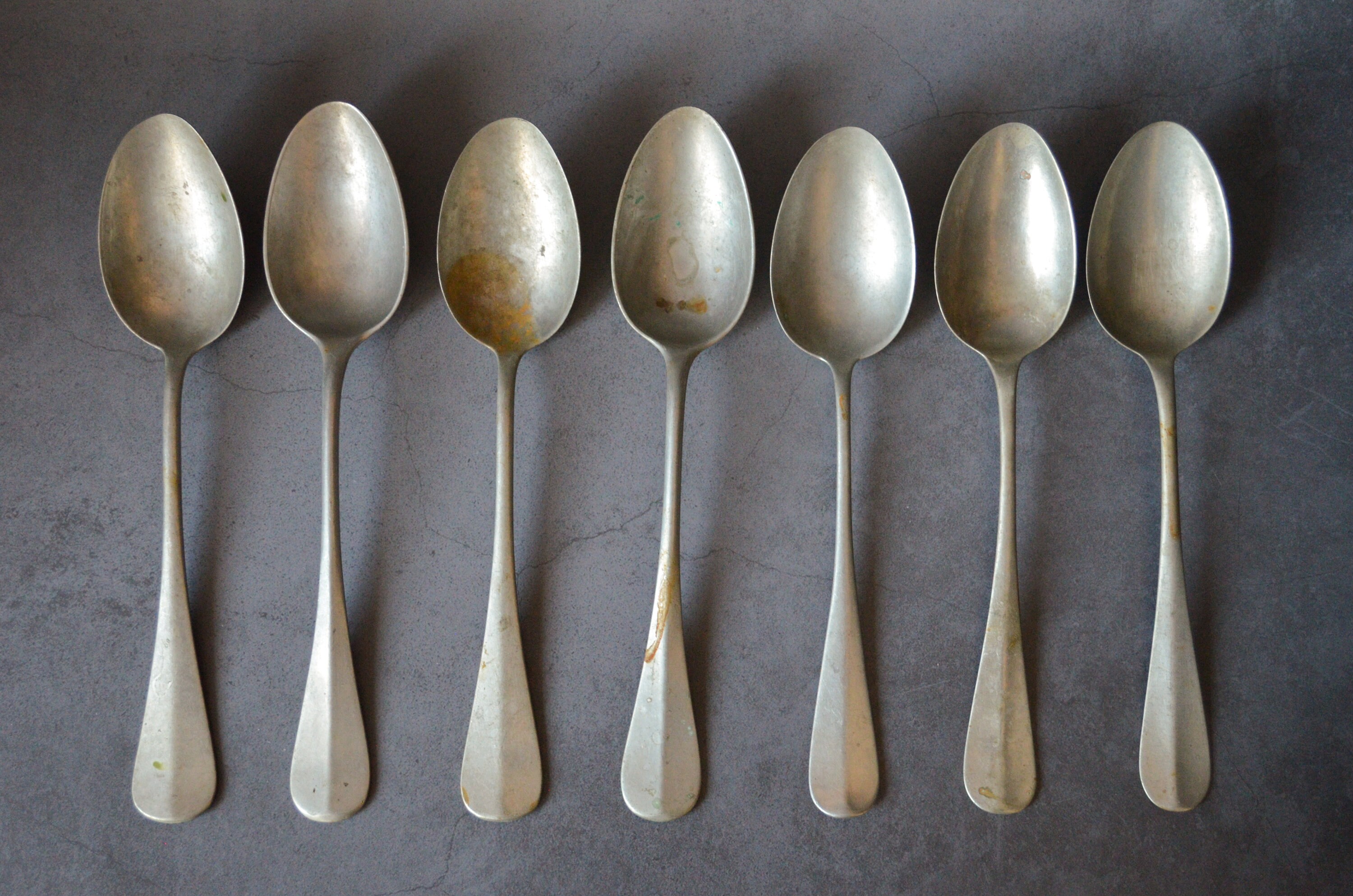 Tarnished Spoons Rustic Alpacca Spoons Food Styling Photo | Etsy