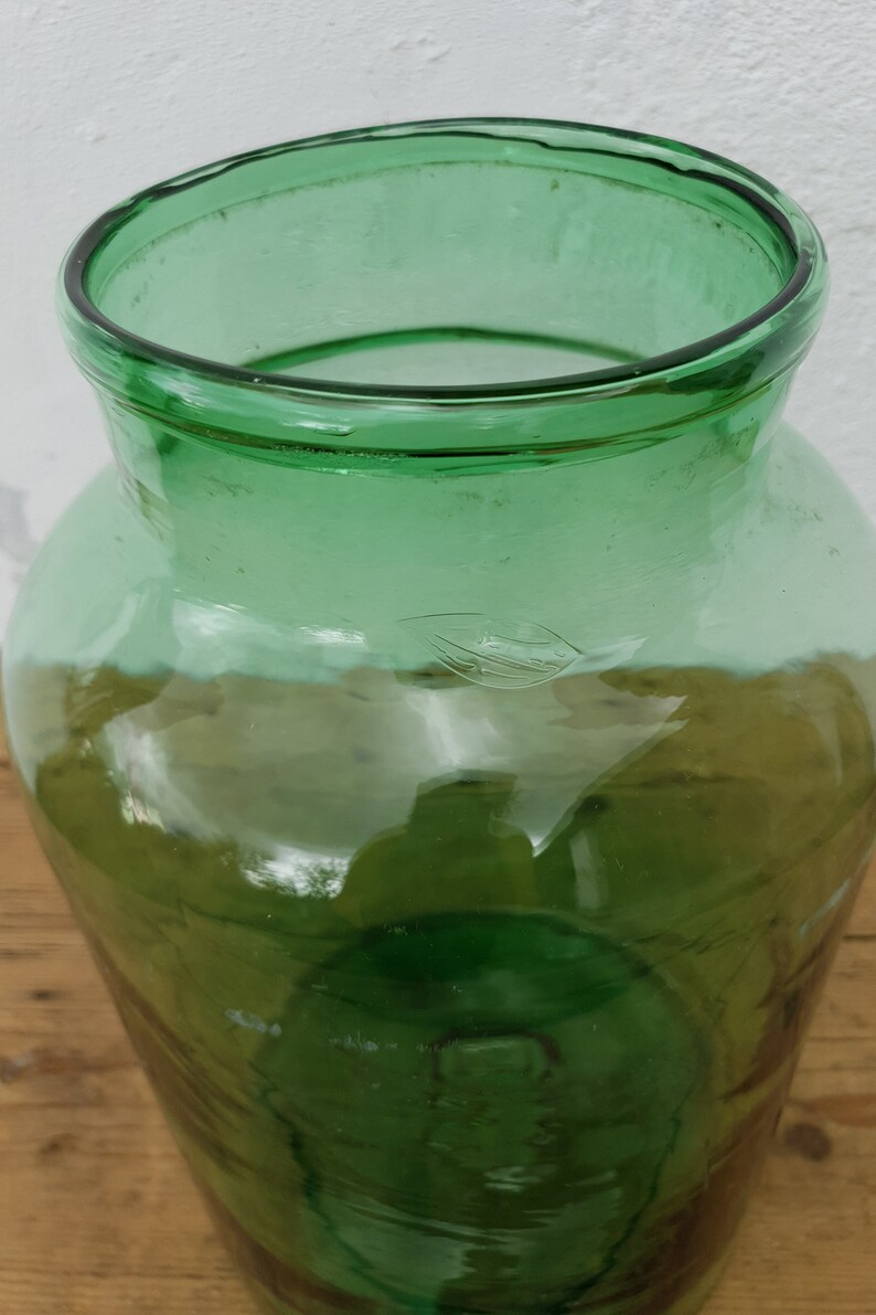 Rare Vintage XXL Jar Big Vintage Glass Jar Handblown Green - Etsy