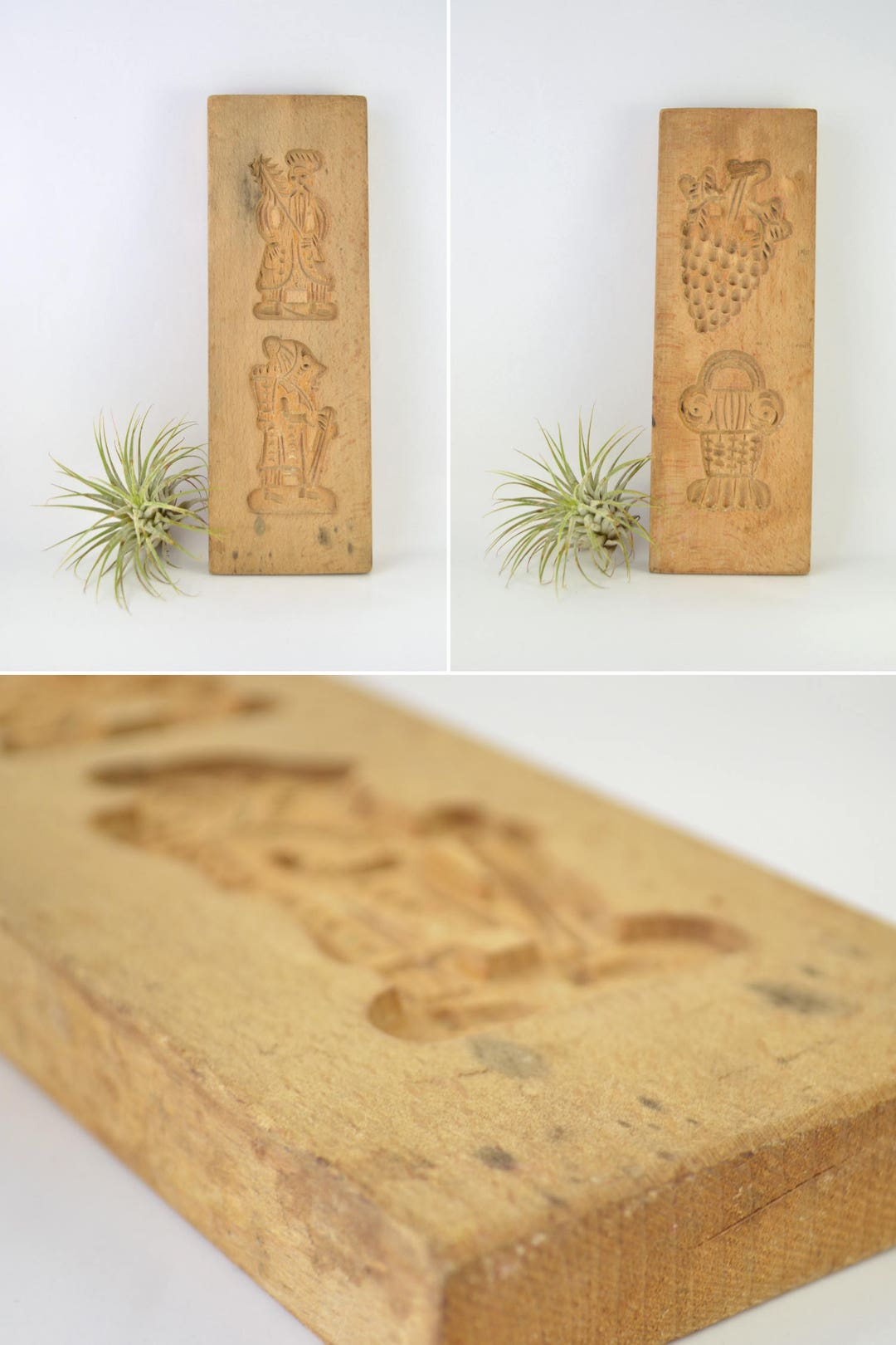 Vintage Two-sided Wooden Springerle Cookie Mold: Folk Art Kitchen Decor ...