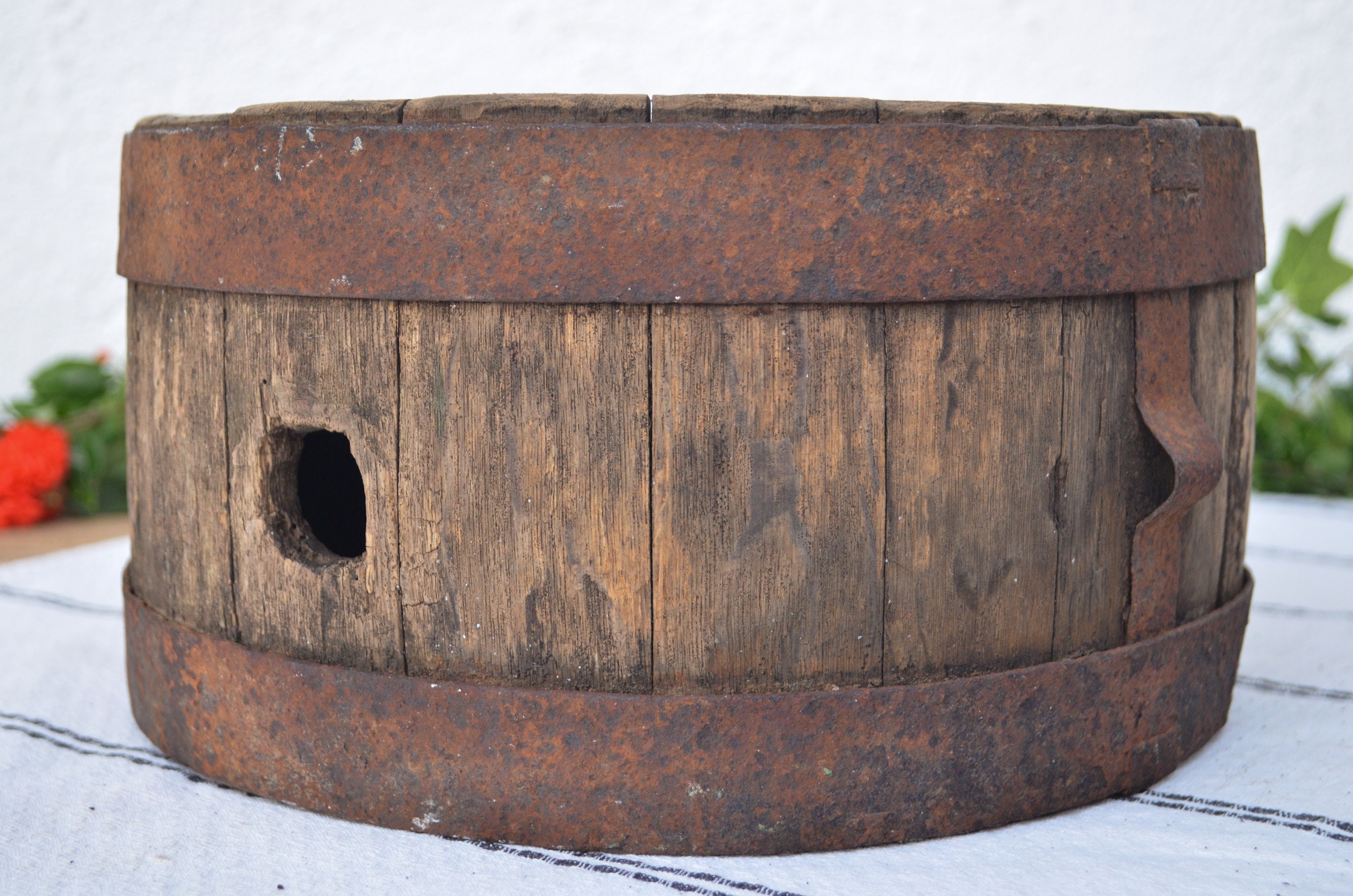 Primitive Wooden Water Barrel Small Old Portable Water Tank - Etsy