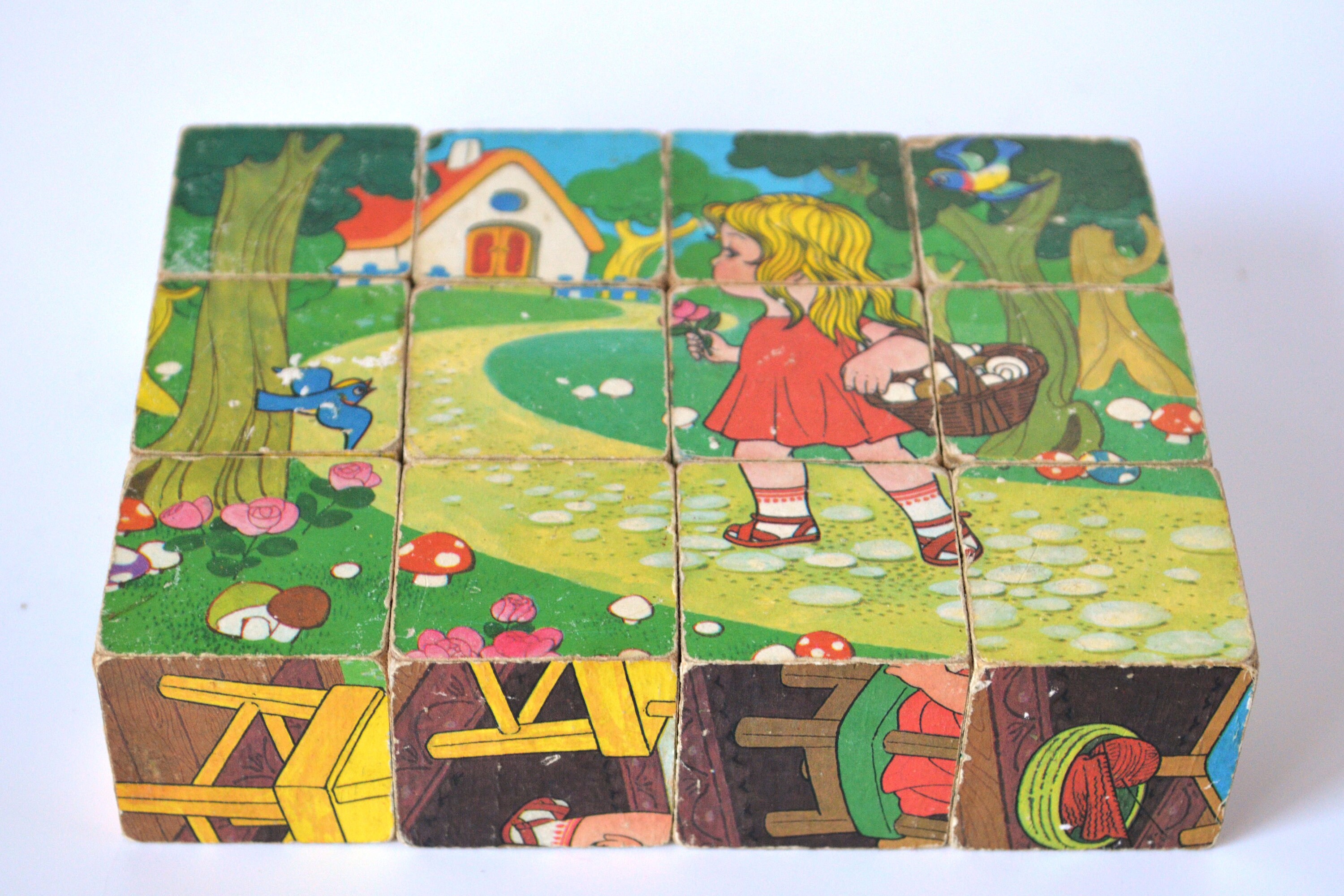 Vintage Cube Block Puzzle Goldilocks and the Three Bears - Etsy