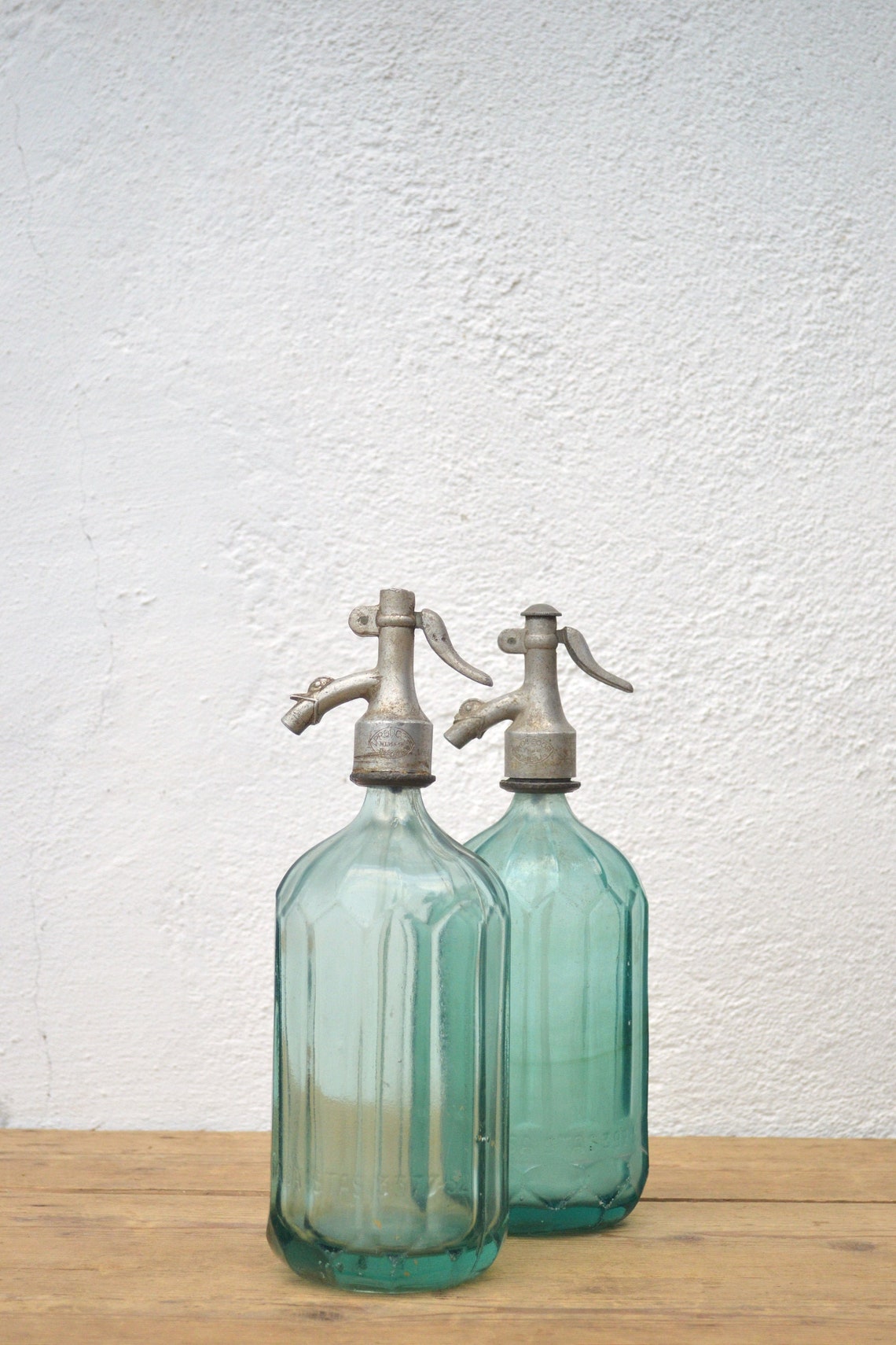Vintage Seltzer Bottle Aqua Blue Soda Seltzer Faceted Glass - Etsy