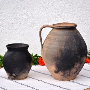 Primitive Rustic Burned Clay Pitcher Jugs, Old Cooking Vessels - Etsy