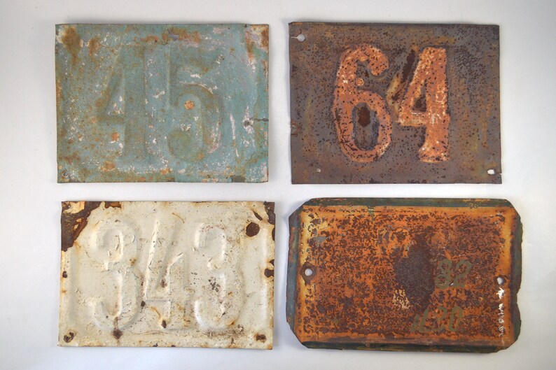 Distressed Number Signs Rusty Metal Plates House Door Numbers - Etsy