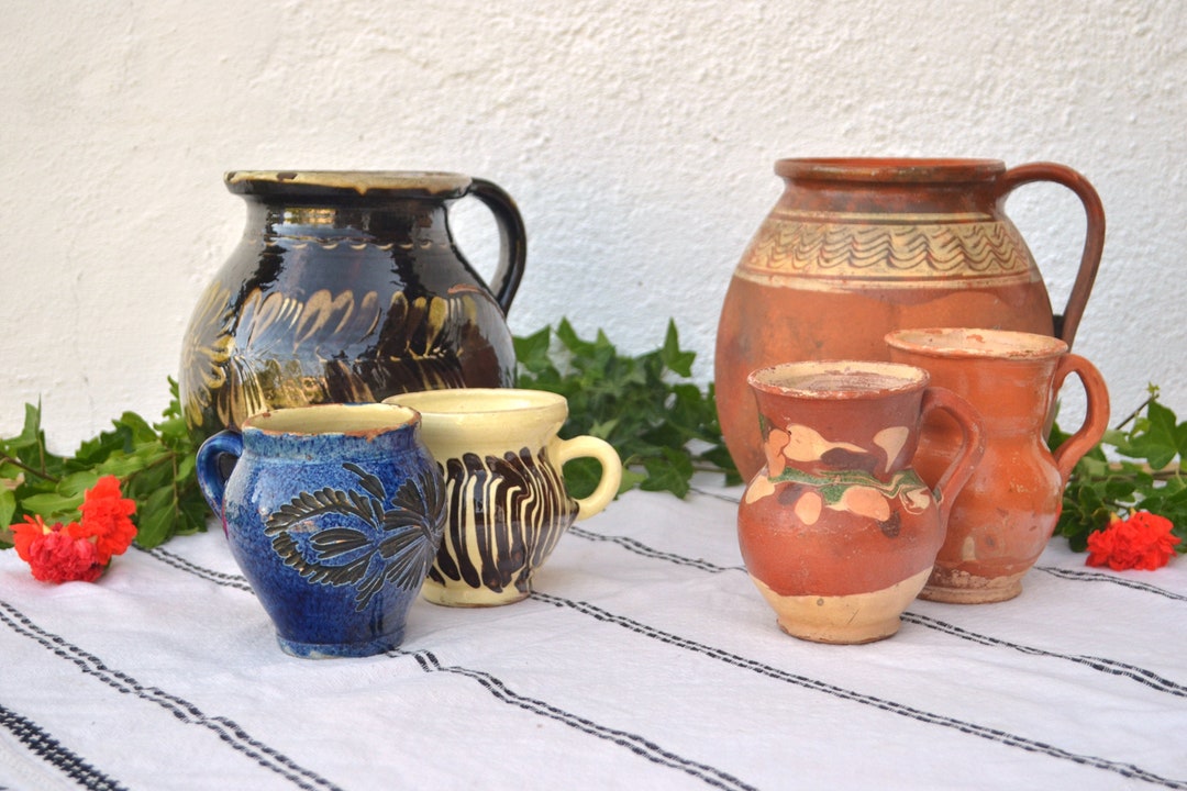 Traditional Jugs, Antique Clay Pitcher, Primitive Water Vessel, Old ...