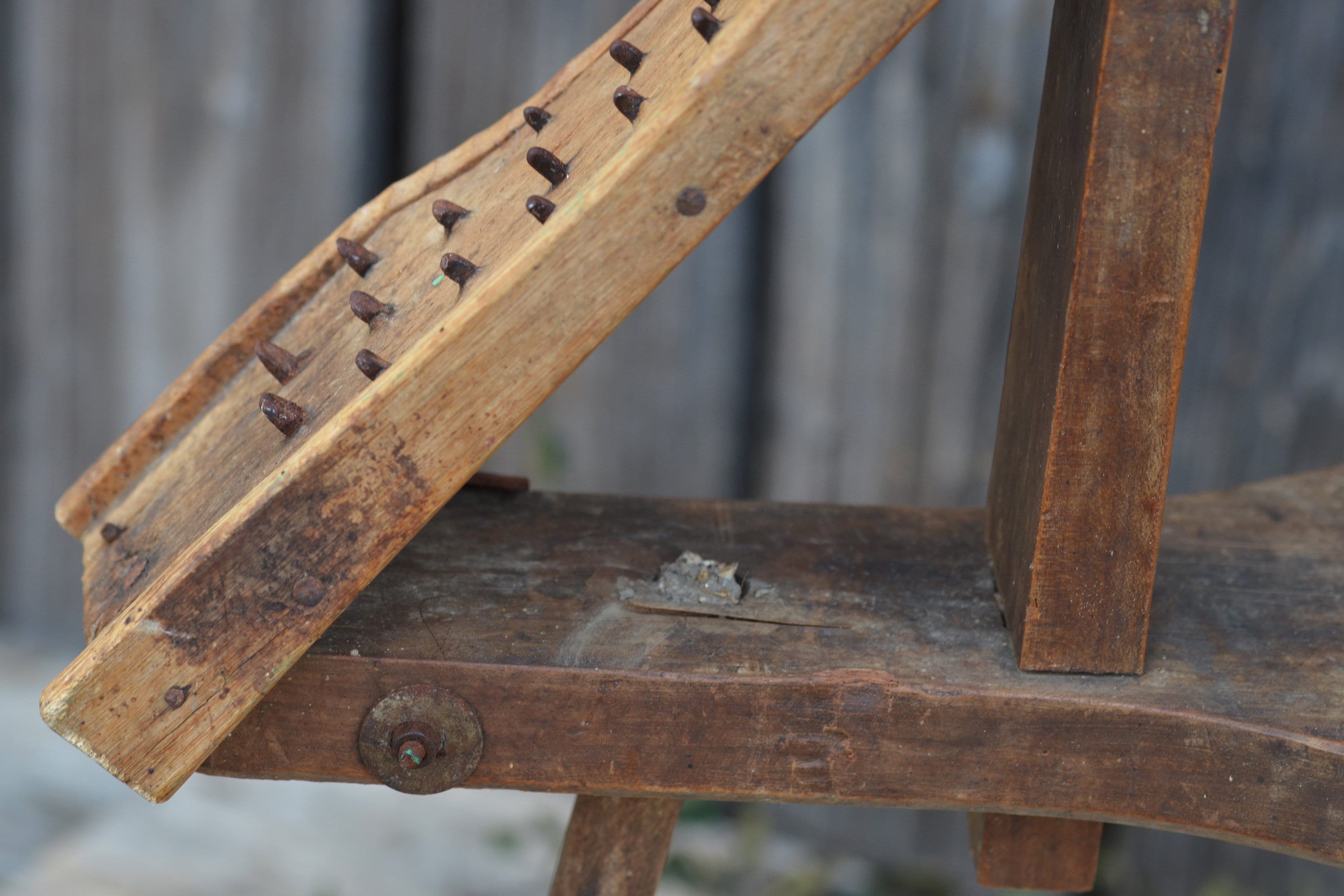 Antique Corn Sheller, Unusual Threshing Tool, Primitive Wood Tool ...