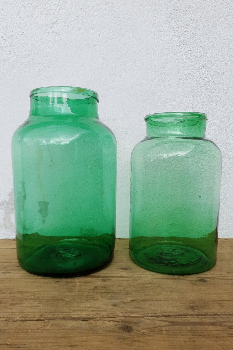 Rare Vintage XXL Jar Big Vintage Glass Jar Handblown Green - Etsy
