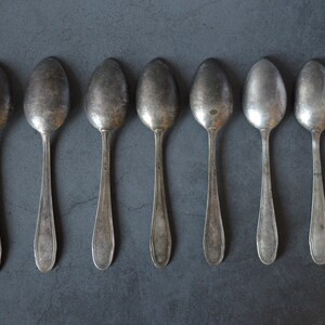 Vintage Tea Spoons, Rustic Alpacca Teaspoons, Food Styling Photo Props ...