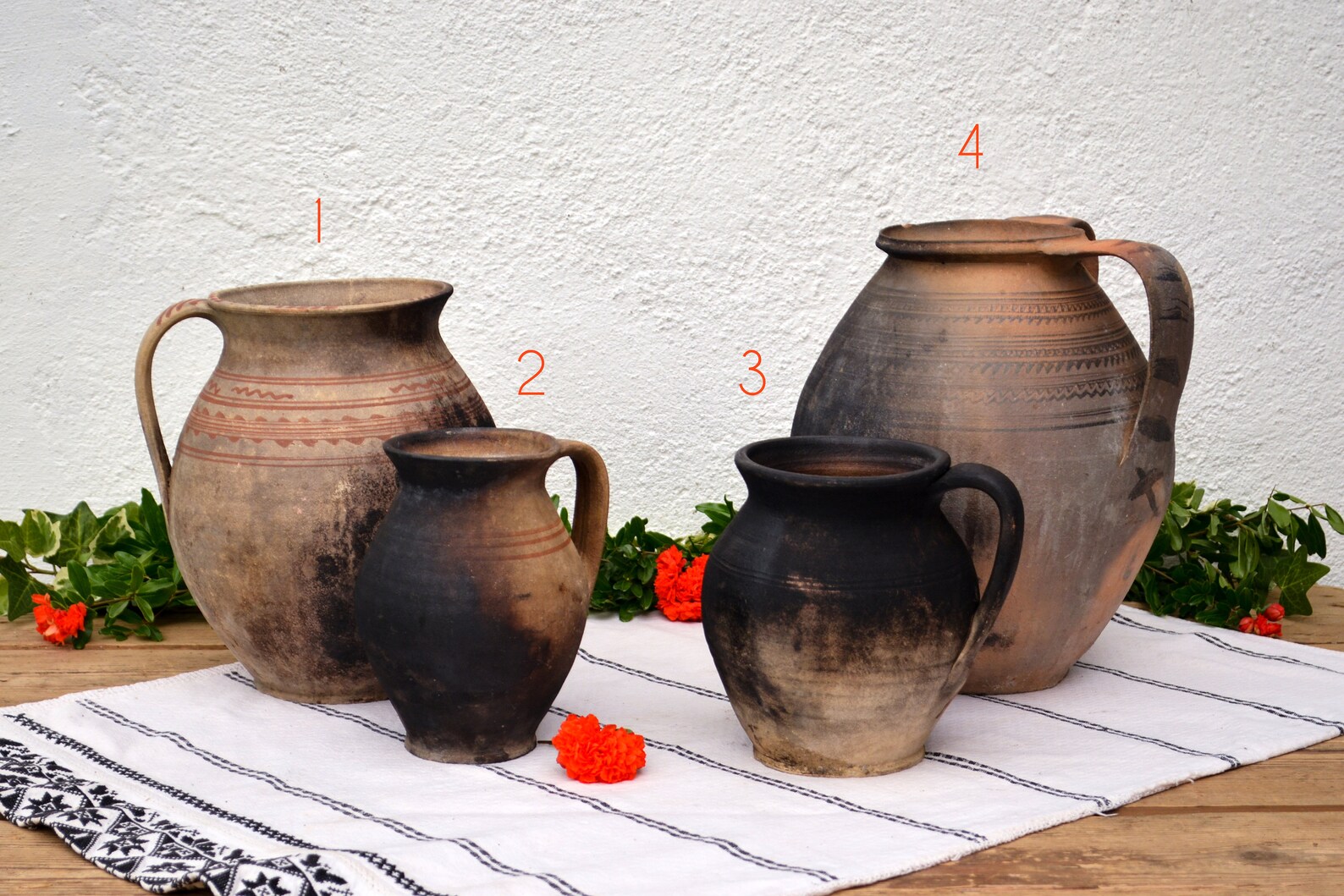 Primitive Rustic Burned Clay Pitcher Jugs Old Cooking Vessels - Etsy