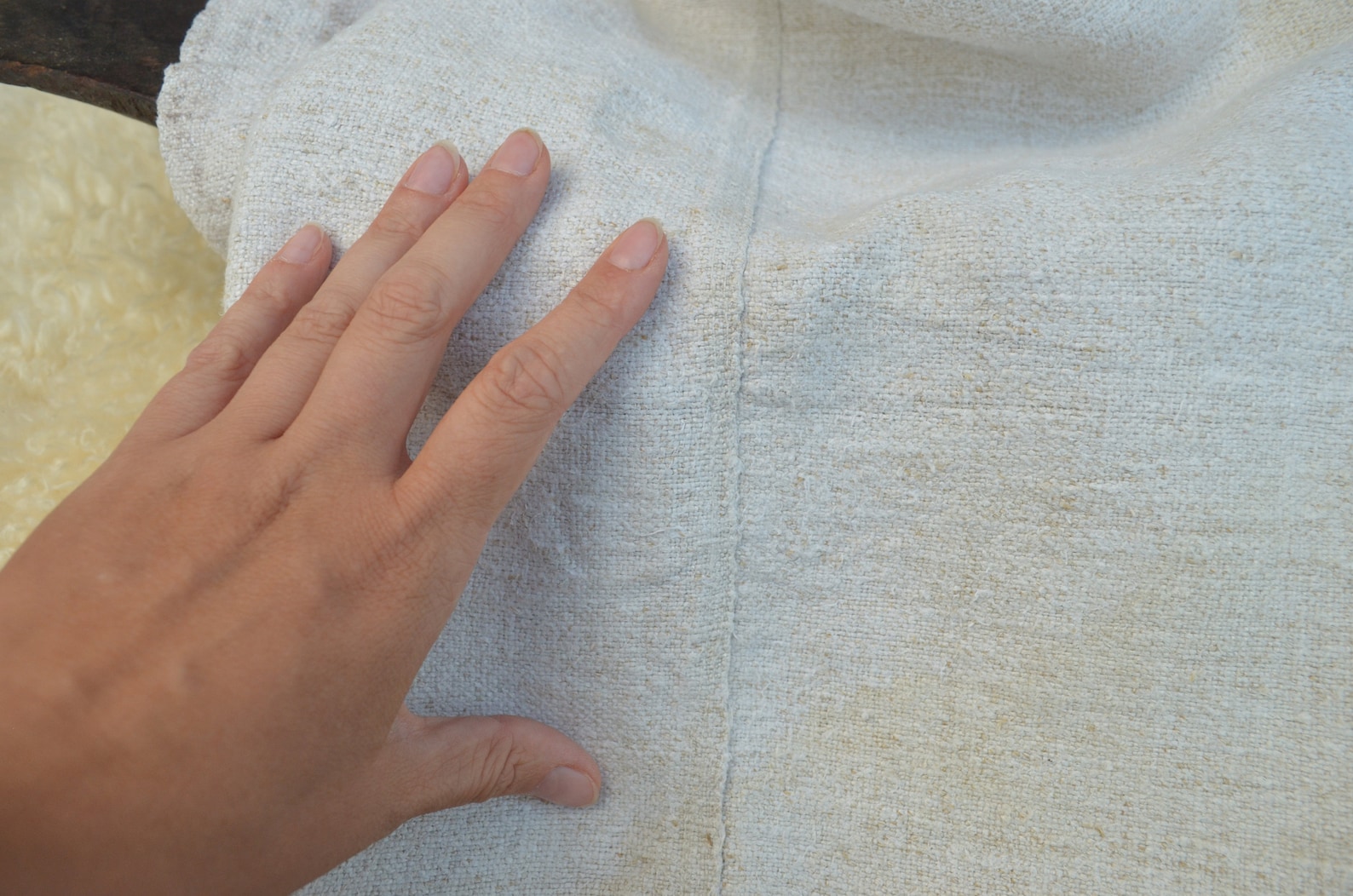 Chunky Fabric Vintage Hemp Cover, Large Home Loomed Vintage Hemp Sheet ...