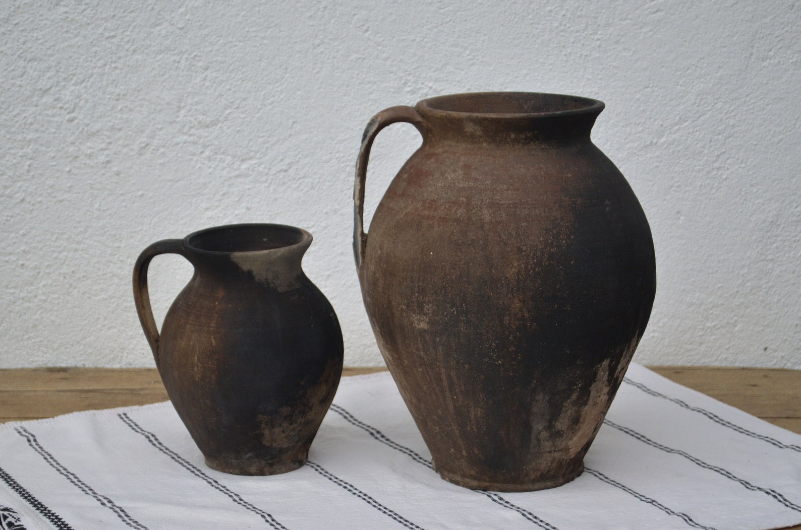 Primitive Jugs Rustic Burned Clay Pitcher Cooking Vessel - Etsy