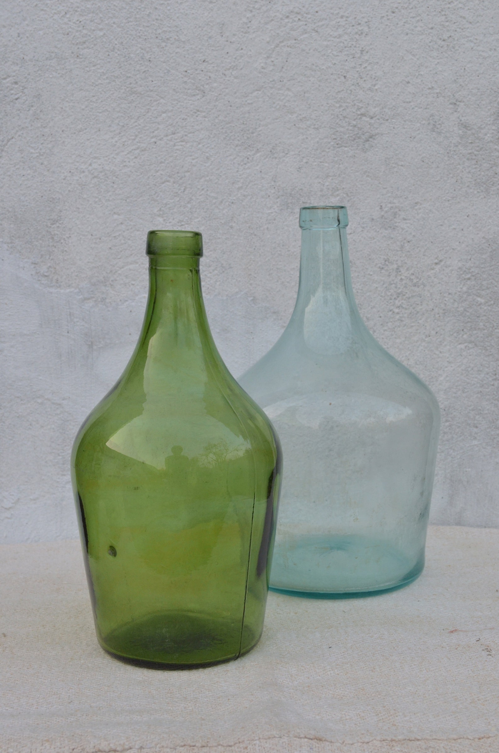 Vintage Small Demijohn Glass Balloon Aqua Blue and Clear - Etsy