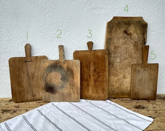 Antique Wooden Rustic Chopping Board, Vintage Round-oval-rectangular ...