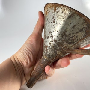 Vintage Rusty Funnel, Repurposed Candle Holder,rustic Food Photo Prop ...