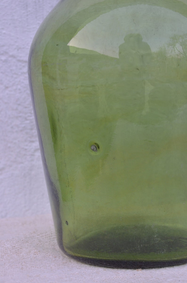 Vintage Small Demijohn Glass Balloon Aqua Blue and Clear - Etsy