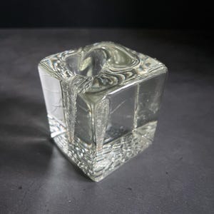 Vintage Ice Cube Glass Vase, Ice Block Vase, Glass Block Bud Vase - Etsy