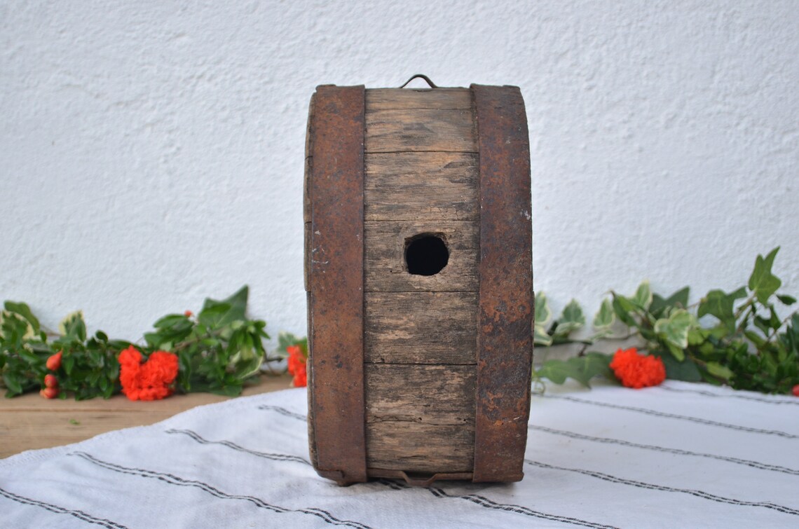 Primitive Wooden Water Barrel Small Old Portable Water Tank - Etsy