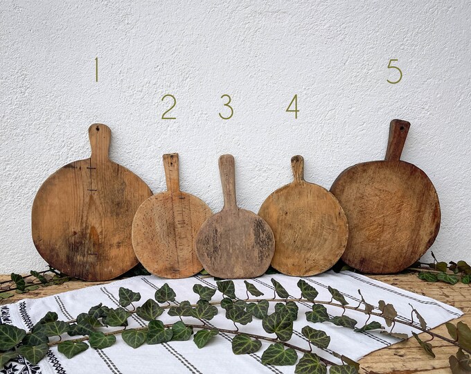 Round Vintage Wooden Cutting Board, Rustic Chopping Boards for Kitchen ...