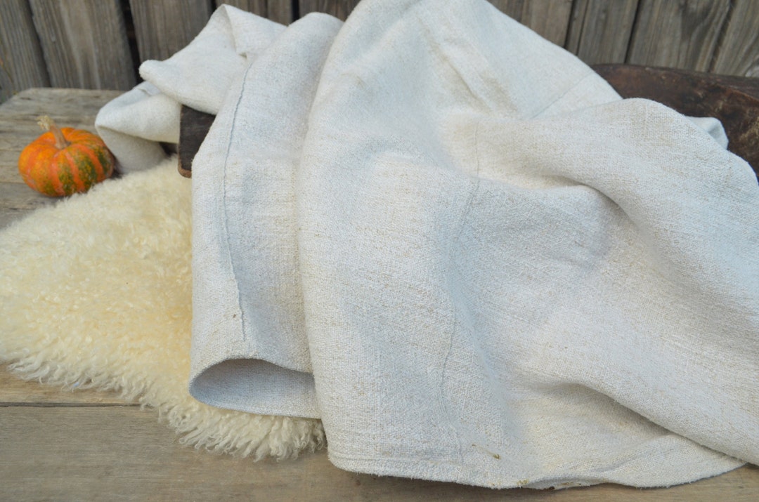 Chunky Fabric Vintage Hemp Cover, Large Home Loomed Vintage Hemp Sheet ...
