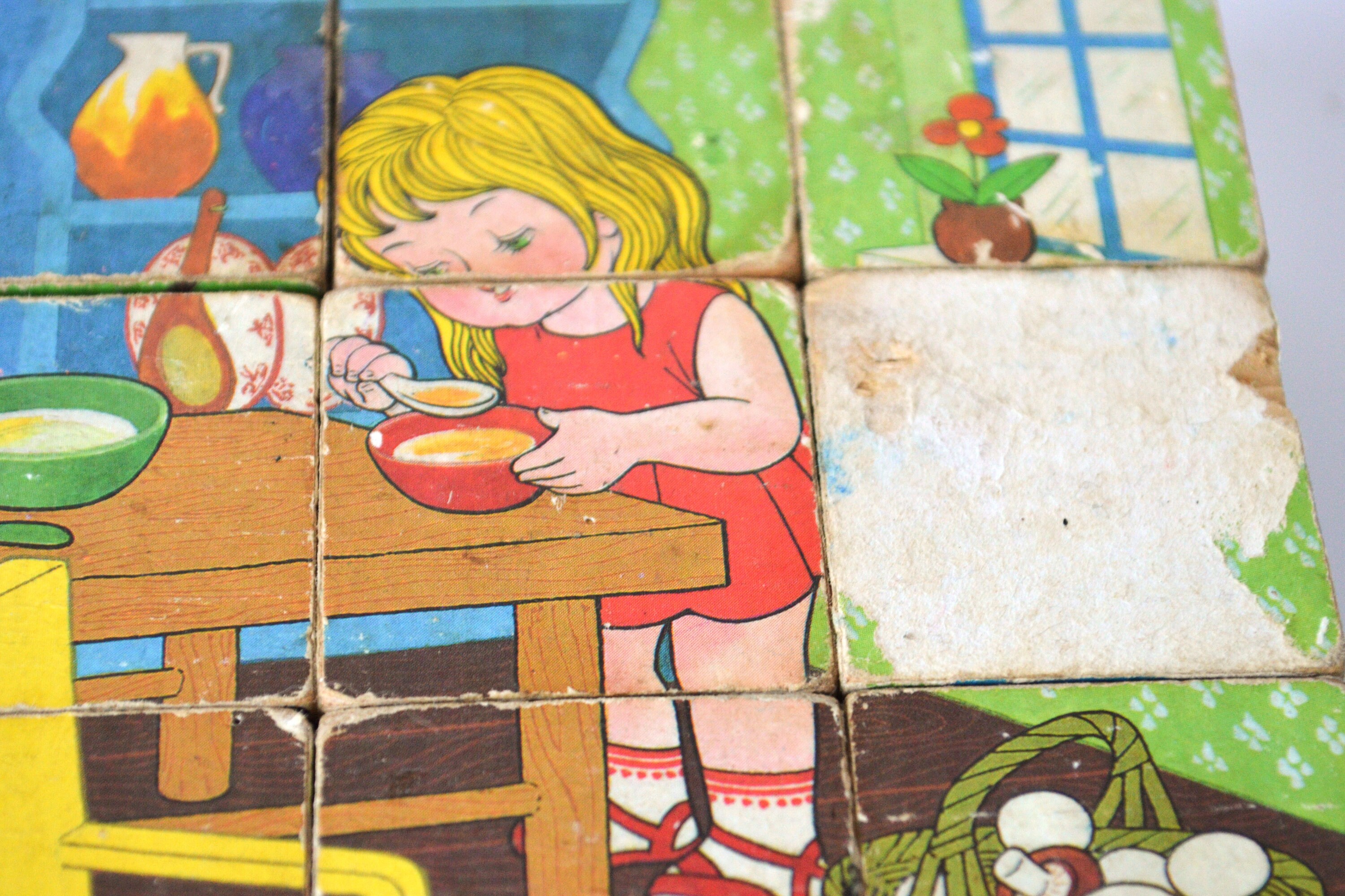 Vintage Cube Block Puzzle Goldilocks and the Three Bears - Etsy