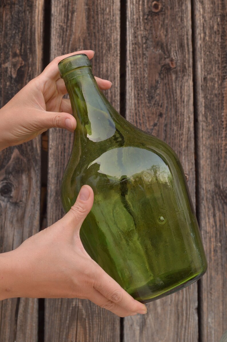 Vintage Small Demijohn Glass Balloon Aqua Blue and Clear - Etsy