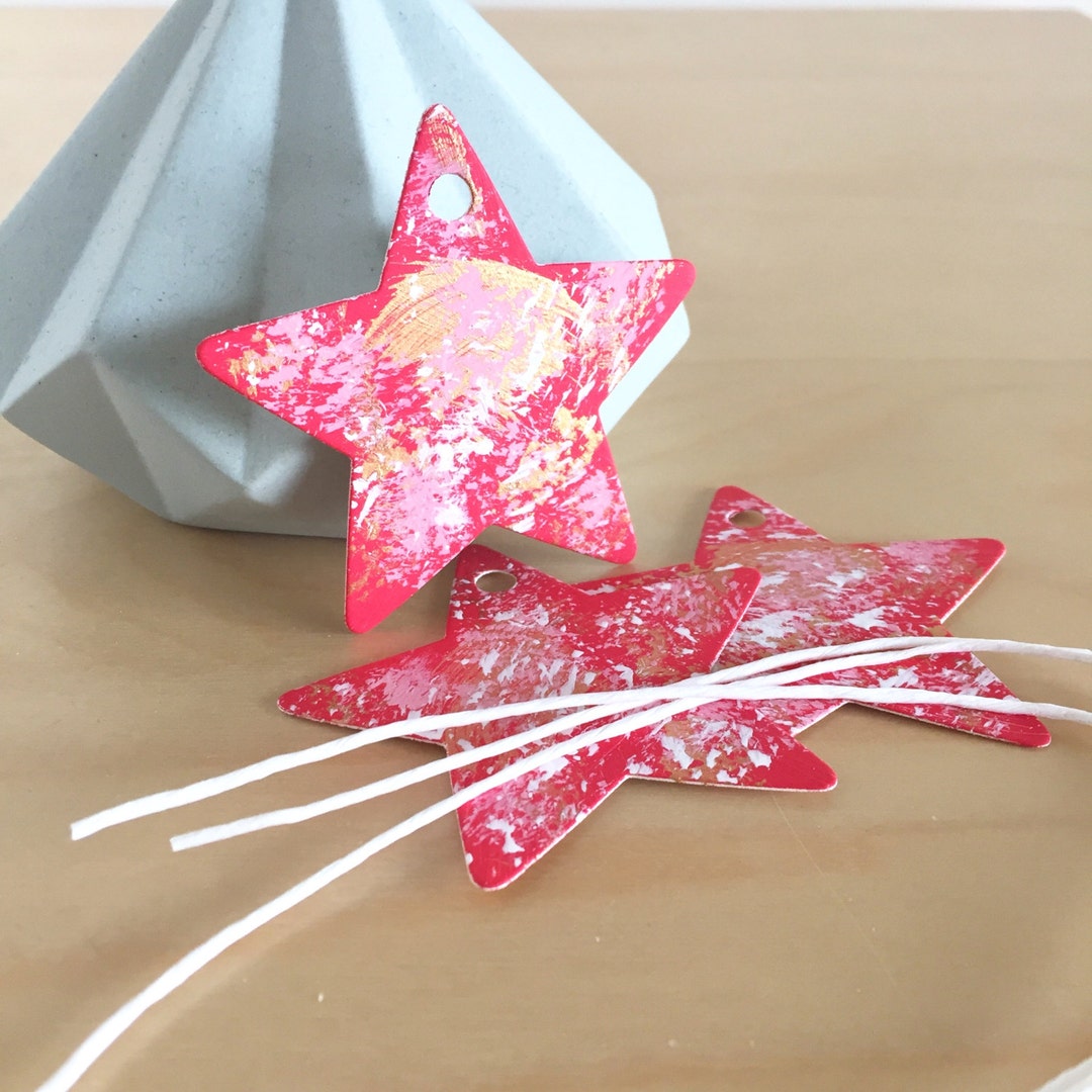 STAR GIFT TAGS - Trio Handmade Blank Shape Gift Tags - Abstract Art ...