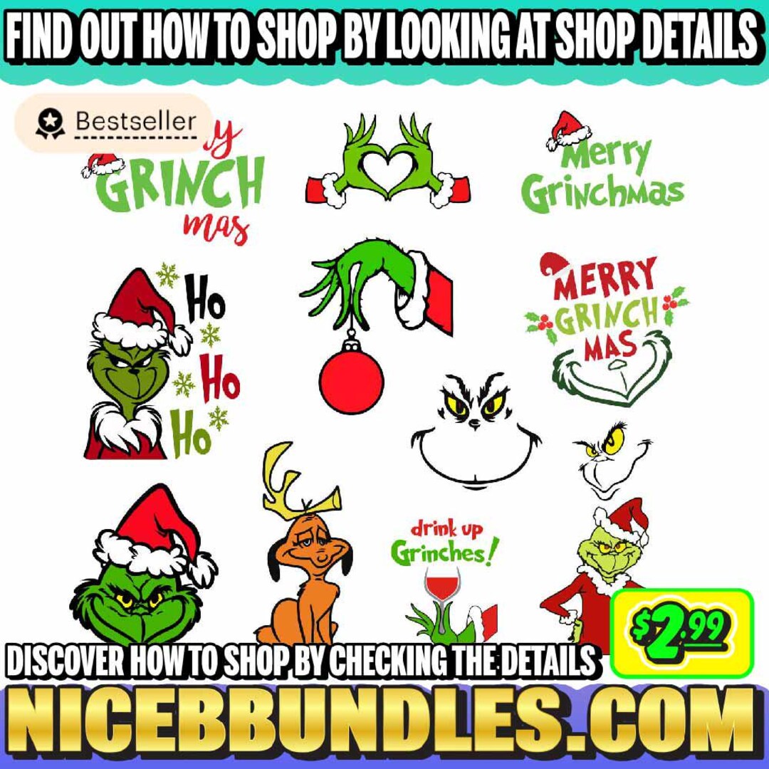 Grinch Face Svg, Grinch Hand, Grinch SVG Bundle, Grinch Ornament ...