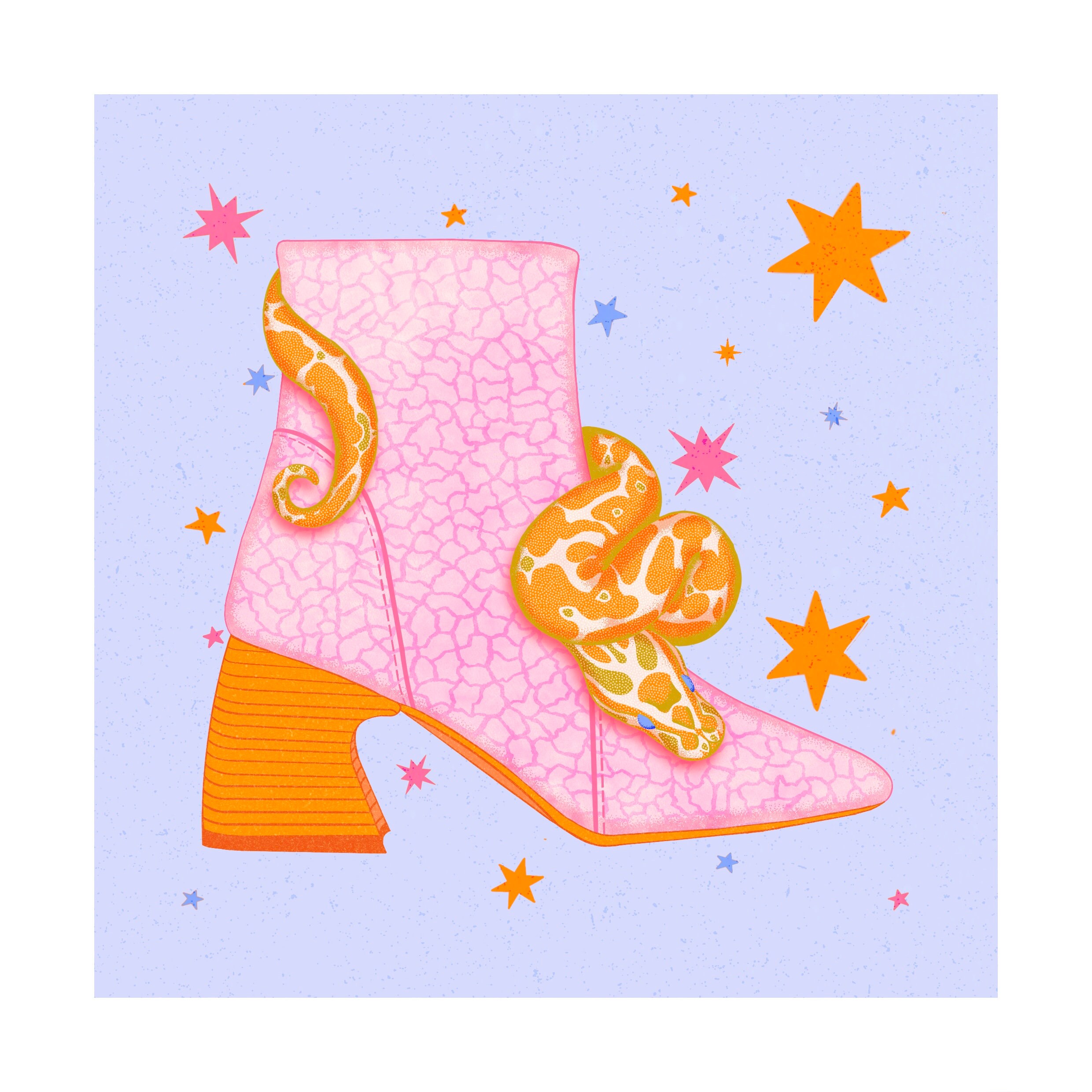There's A Snake in My Boots Art Print - Etsy