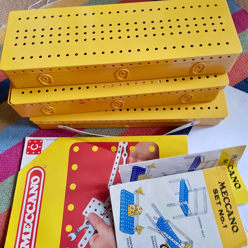Meccano Metal and Yellow Plastic Boxes With Contents and Choice of ...