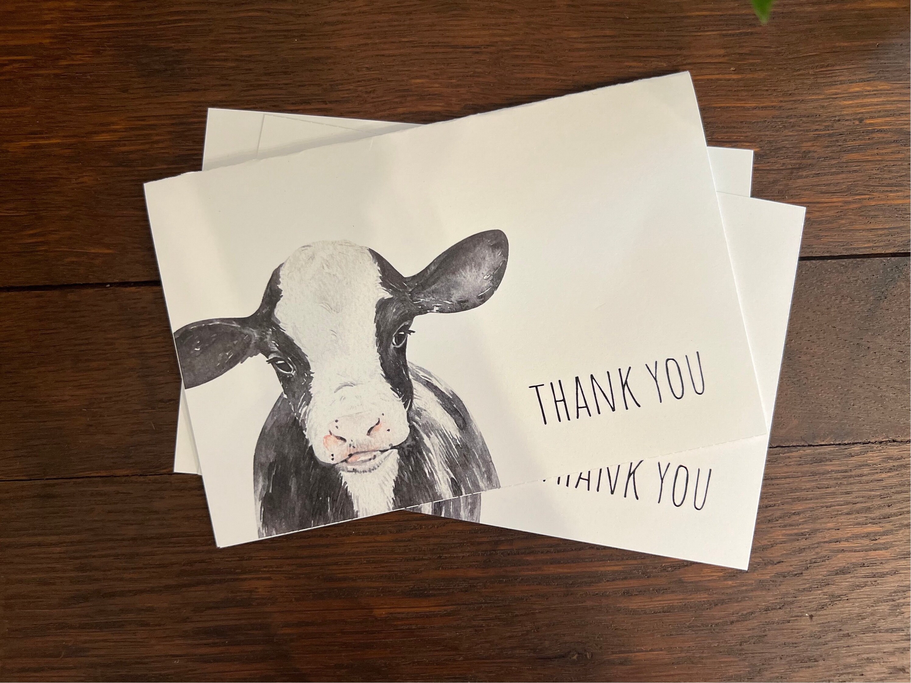 Cow Thank You Card 4"x6" Printable Download - Etsy
